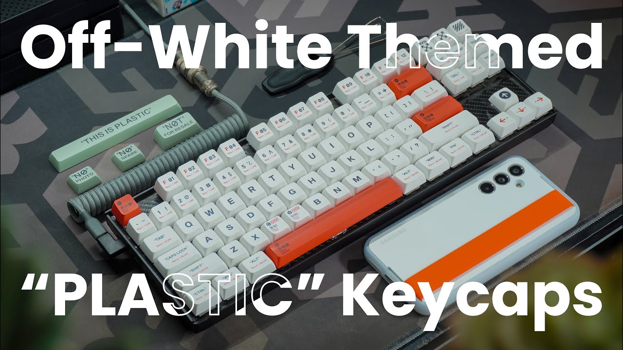 Off-White Keycaps Review | "Plastic" PBT Dye-sub Keycaps set - YouTube