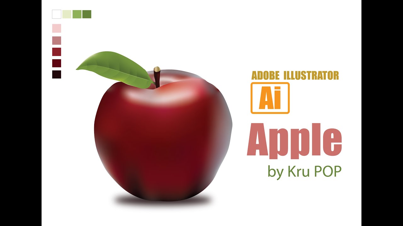 วาดแอปเปิ้ลด้วย Mesh Tool (Adobe Illustrator workshop (Mesh Tool ...