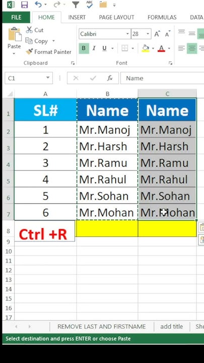 move column to right without copy and paste in excel |copy column to right in excel - YouTube