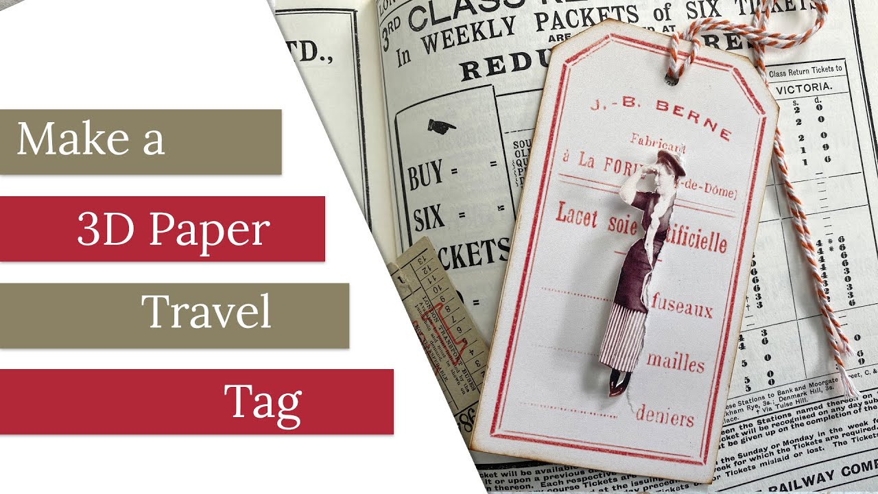 Make a 3D Paper Travel Tag by Jane Chipp! - YouTube