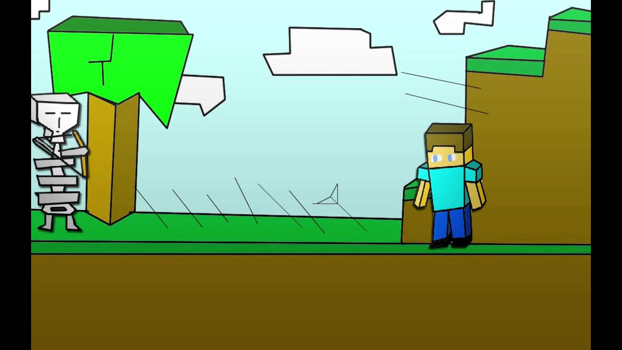 Minecraft Fight - Steve vs Skeleton - YouTube