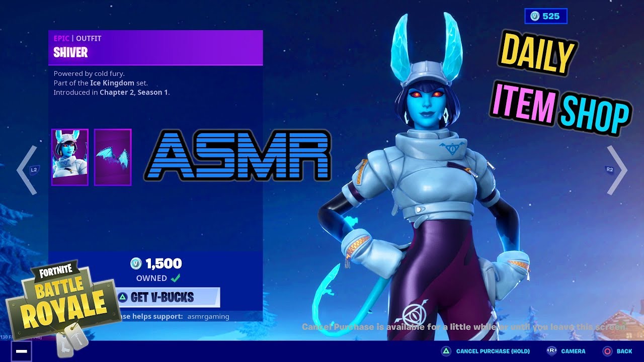 ASMR 🥶 Fortnite NEW Shiver Skin! Daily Item Shop Update 🎮🎧 Relaxing ...
