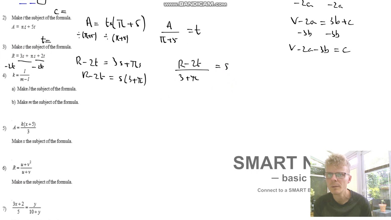 Week 8 Rearranging Formulae Part 1 - YouTube