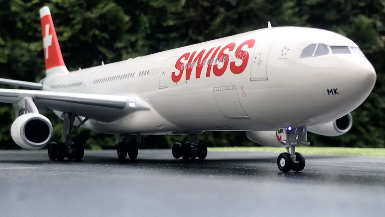 Revell Airbus A340 SWISS LED assembly - YouTube
