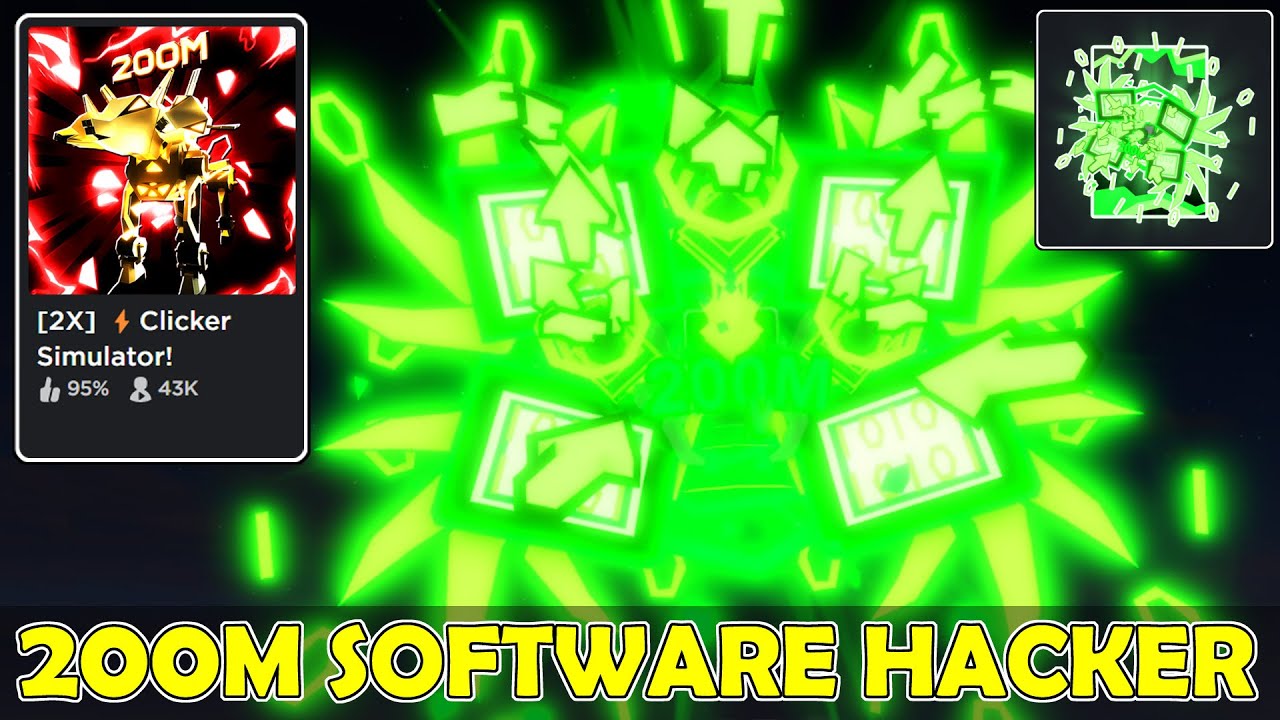 NEW 200M SOFTWARE HACKER SECRET PET in Clicker Simulator (Roblox) New ...