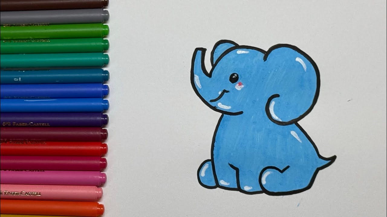 How to Draw a Cute Elephant: 🐘Fun and Easy Tutorial for Kids and Adults ...