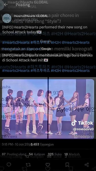 gila lagu baru h2h berjudul style akan dibawakan h2h di acara school attack 😱😱 #hearts2hearts # ...