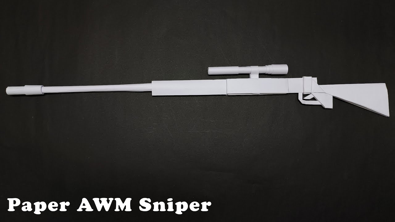 Origami gun AWM Sniper | How to make paper AWM Sniper | Paper AWM ...
