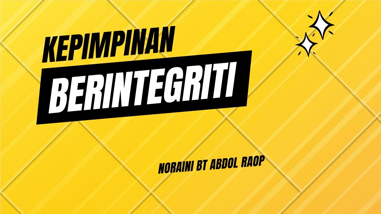 KEPIMPINAN BERINTEGRITI - YouTube
