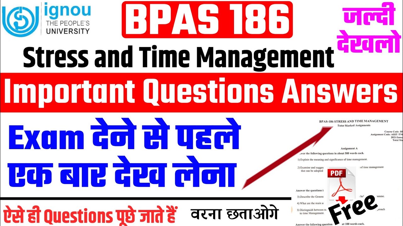 Bpas 186 important questions | Bpas 186 solved assignment | Bpas 186 previous year question ...