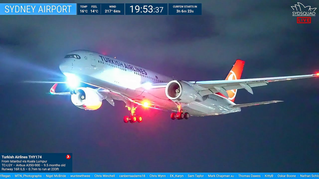 🔴 HOTDOG STAND 2.0 - Night Plane Spotting at Sydney Airport with Kurt 🔴 ...