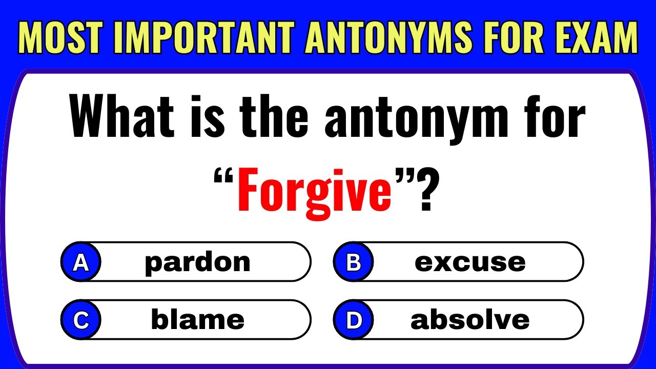 Easy or Hard? Try This Antonyms MCQ Quiz! #english #quiz #challenge # ...