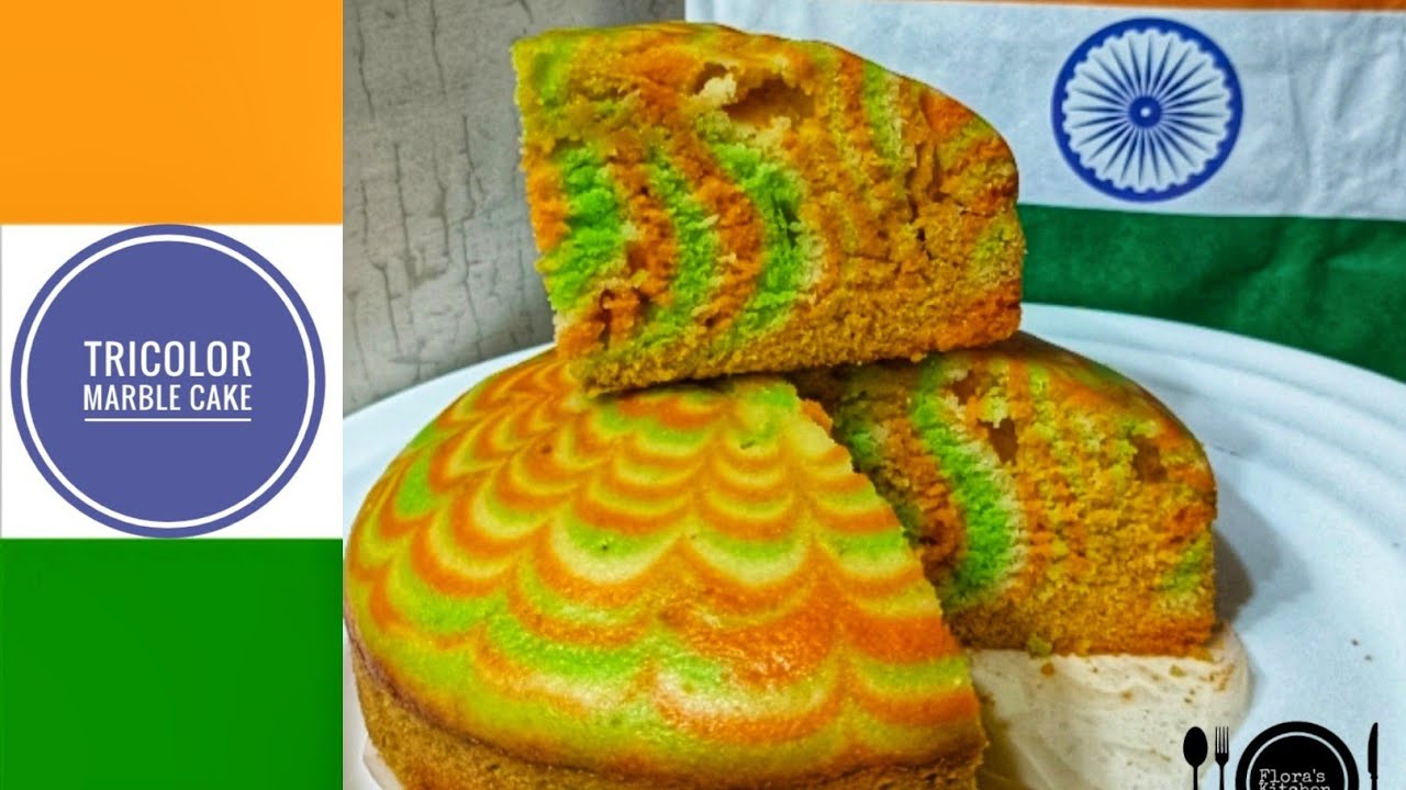 Independence Day special || Tricolor Marble Cake || cake recipe - YouTube