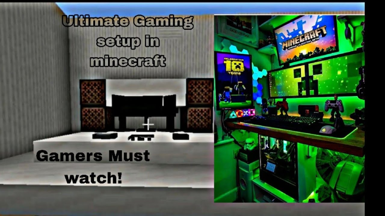 Gaming setup in Minecraft | Minecraft | Minecraft pe/bedrock - YouTube