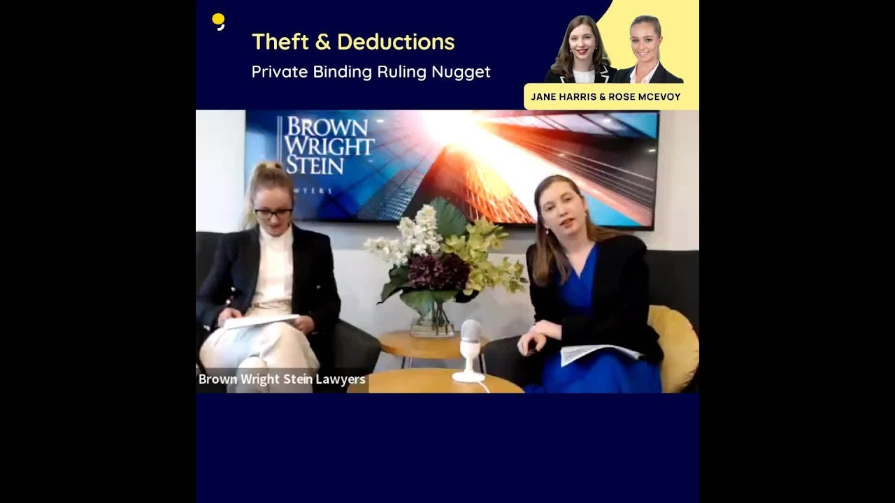 Theft & Deductions: A Private Binding Ruling - YouTube