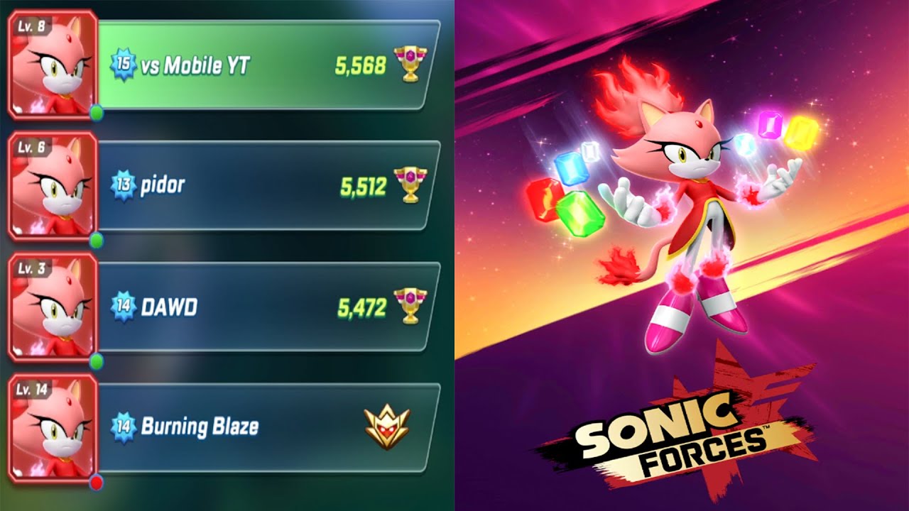 Sonic Forces Speed Battle - Burning Blaze Square All Characters ...