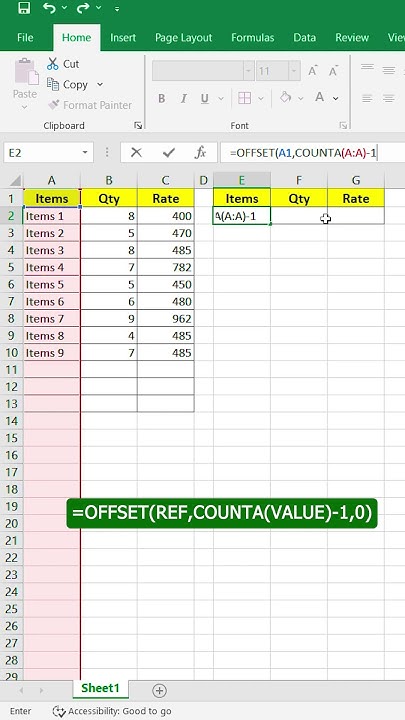 OFFSET Function in Excel | Excel New Tricks #exceltech #excelacademy #exceltips #formulas - YouTube