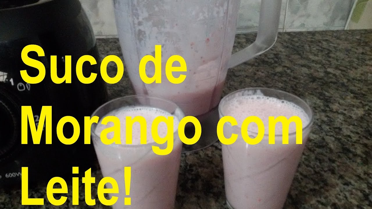 Suco de Morango Com Leite - YouTube