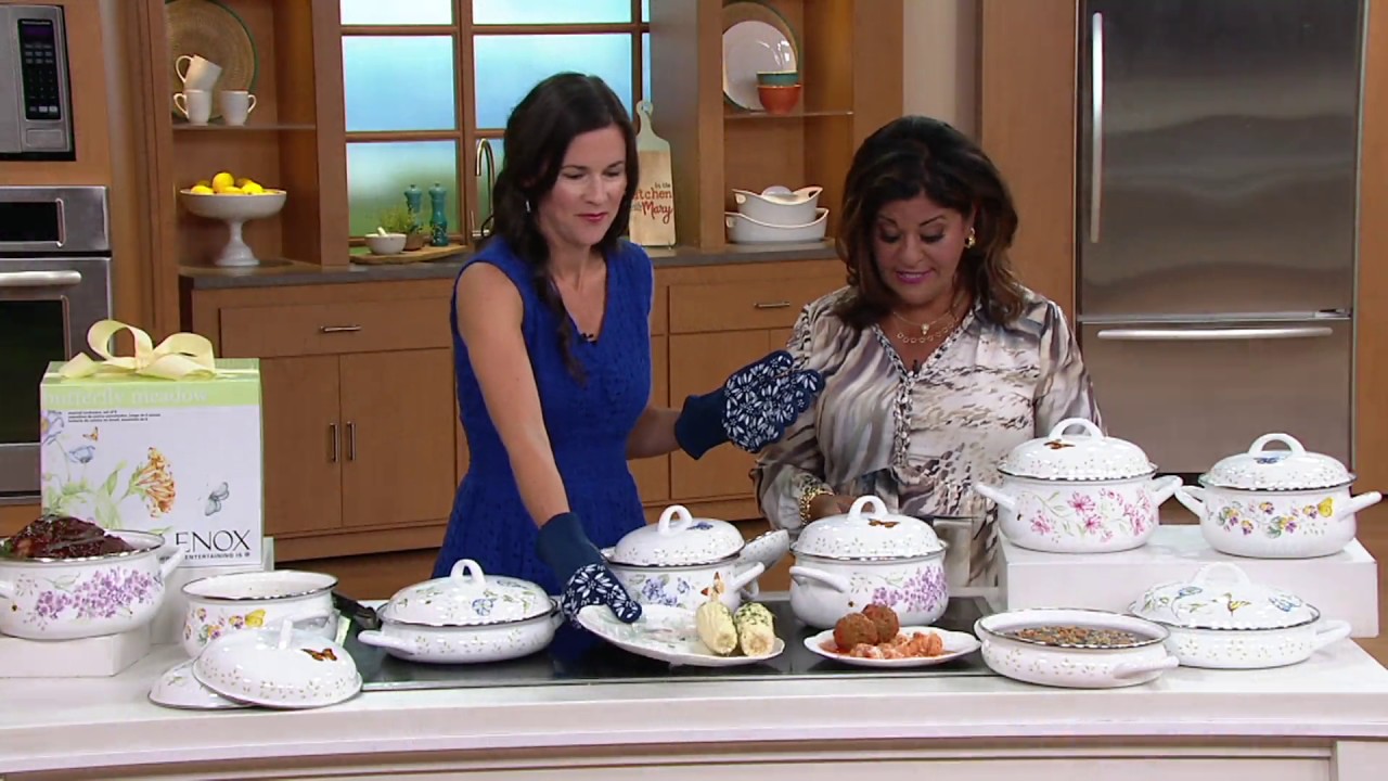 Lenox Butterfly Meadow 6pc Enamel on Steel Cookware Set on QVC - YouTube