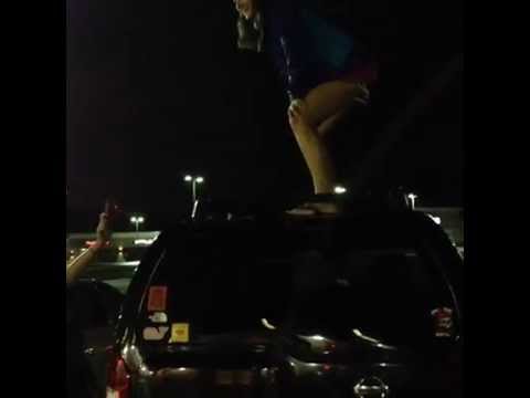 Girl twerk on car roof - YouTube