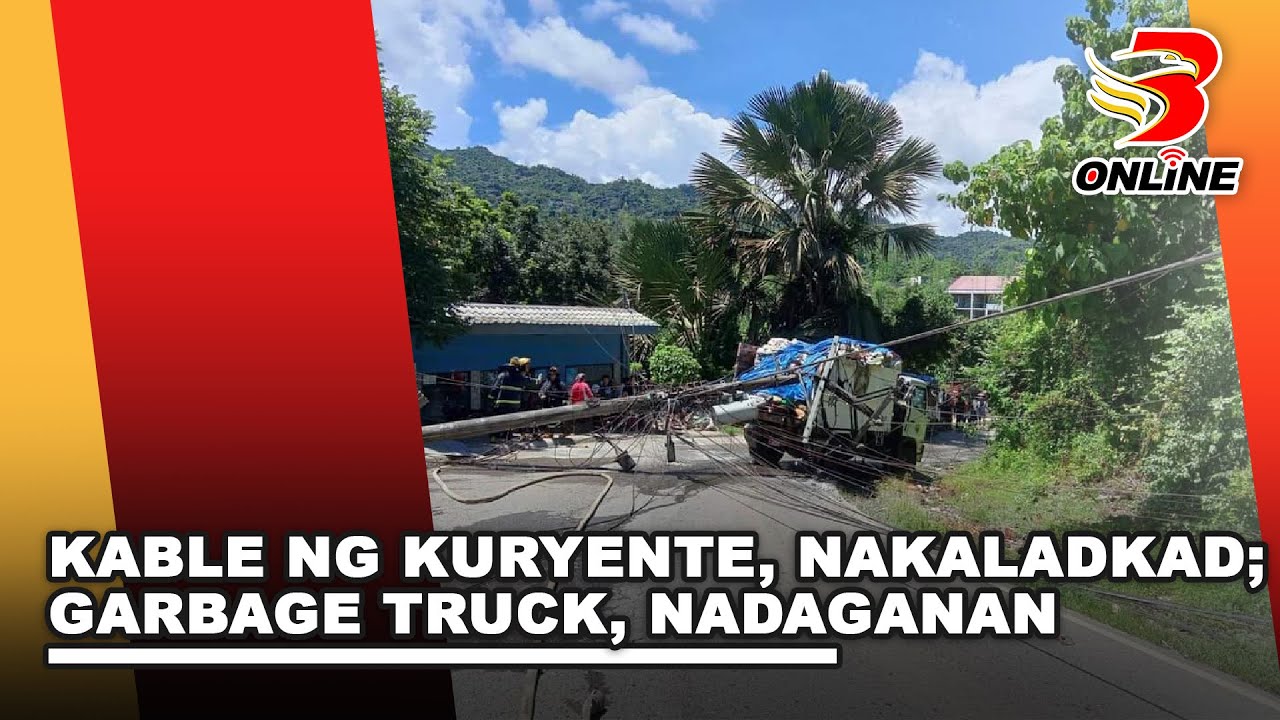 Kable ng kuryente, nakaladkad; Garbage truck, nadaganan - YouTube