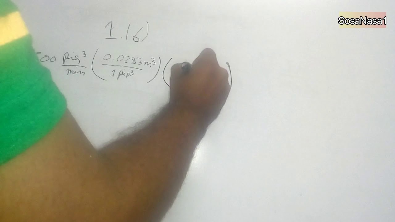 conversion de pie cubico por minuto a metro cubico por segundo - YouTube