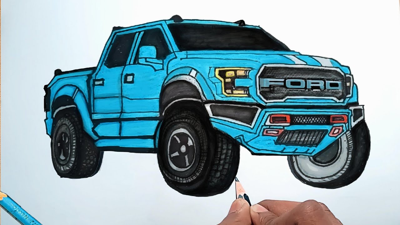 Ford Raptor Line Drawing
