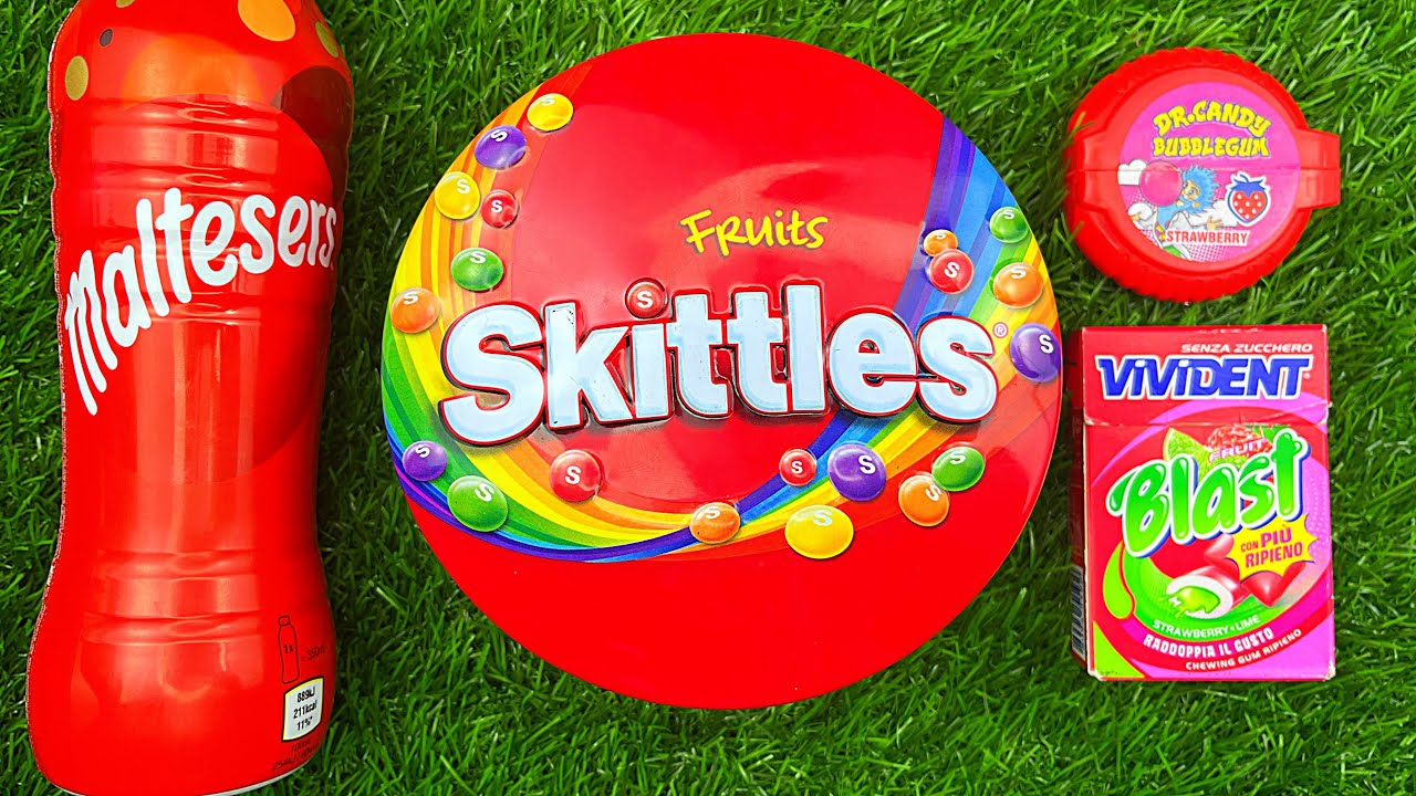 Satisfying Video | Unpacking 1 Rainbow Skittles Containers with Color ...