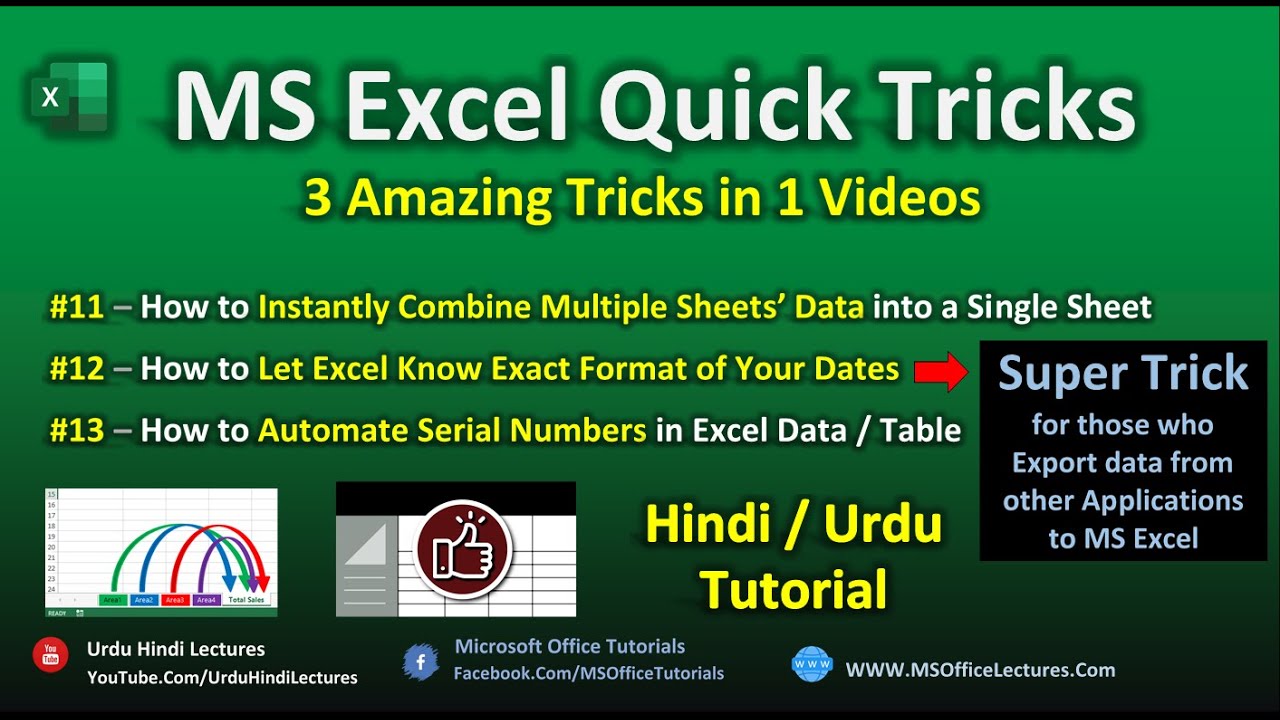 Ms Excel Amazing Quick Tricks 3 Tricks In 1 Video Excel Tricks Excel Tutorial In हिंदी