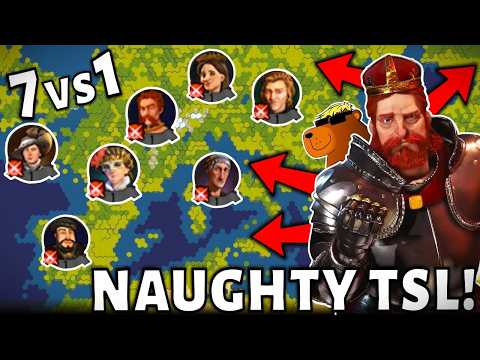 Can 7 Players Stop Me Conquering Europe?! (Ursa Vs 7 TSL Germany Civ 6)
