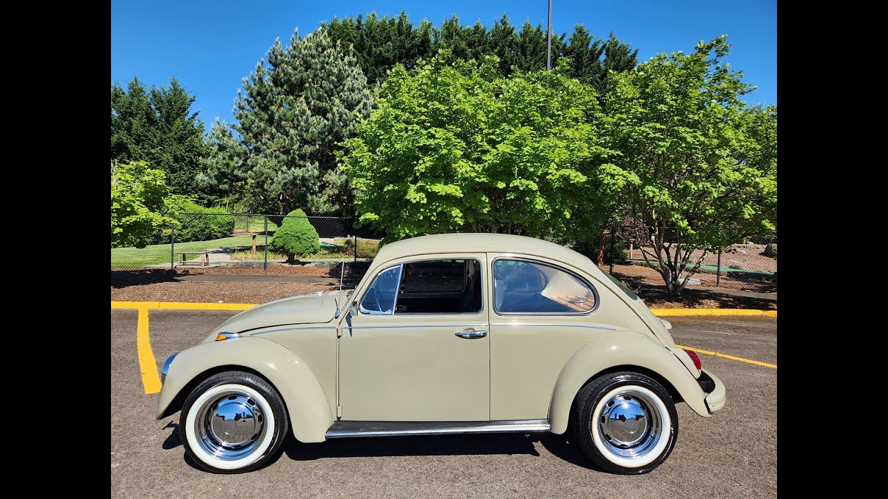 1969 Volkswagen Bug Tan with Black Interior 1500 w/ 4 Speed Manual ...