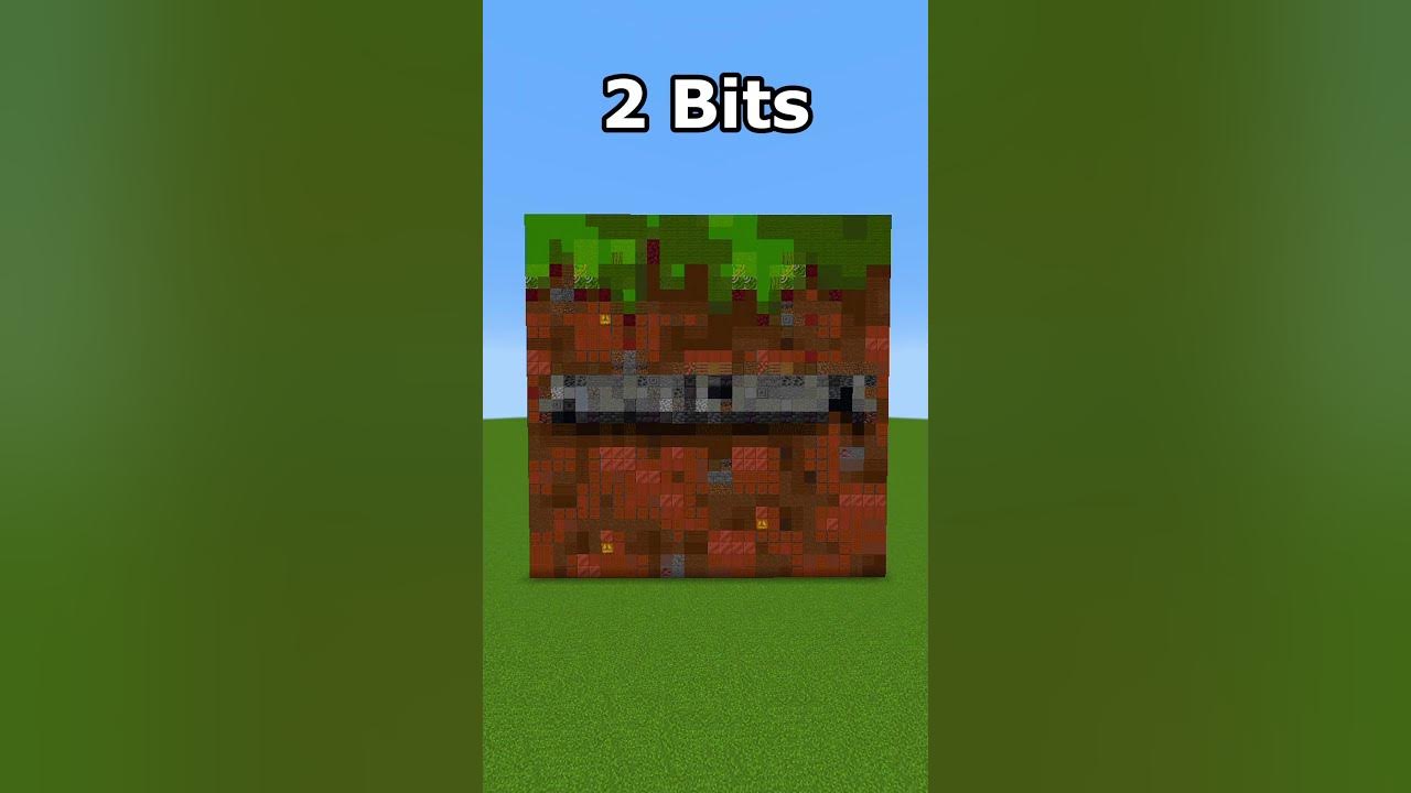 Minecraft 64 bits 32 bits 16 bits 8 bits 4 bits 2 bits 1 bit #shorts - YouTube