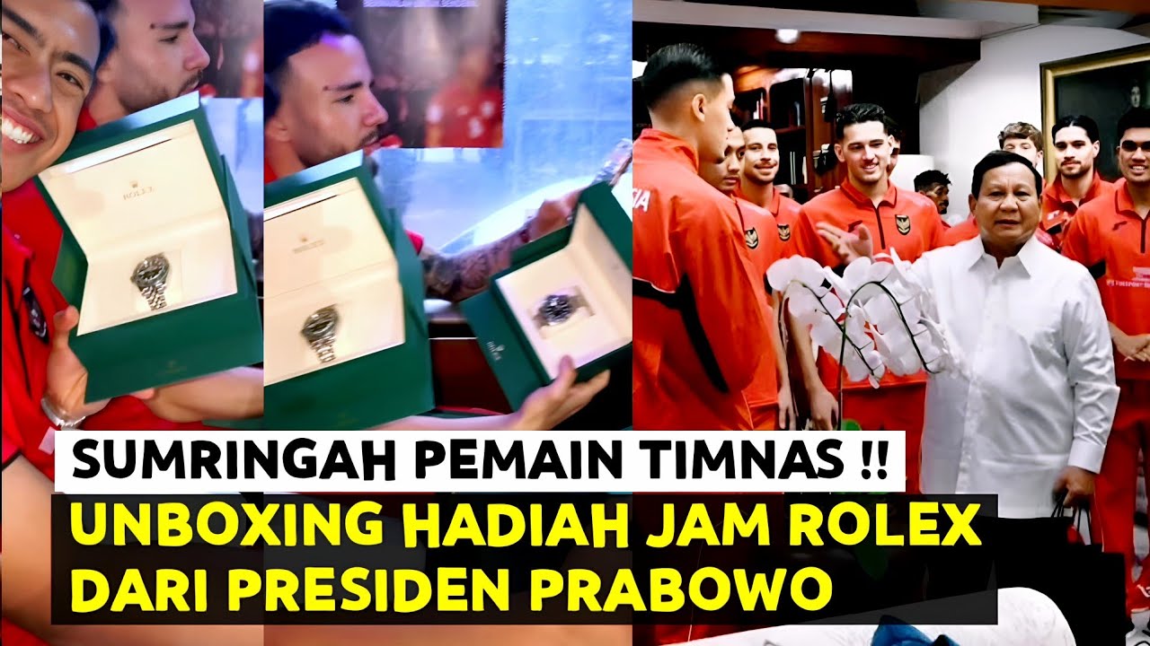 Momen Pemain Timnas Unboxing Hadiah Jam Rolex dari Presiden Prabowo ...