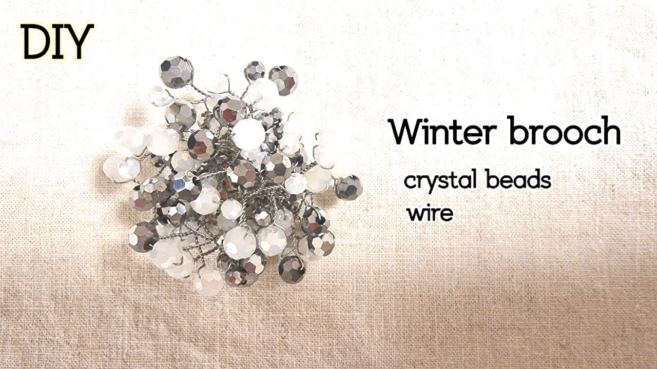 DIY 겨울엔, 스노우 크리스탈 브로치/snow crystal brooch tutorial/crystals/wire - YouTube