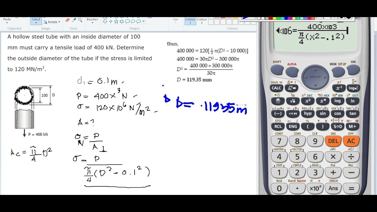 #1 NORMAL STRESS OUTSIDE DIAMETER OF TUBE CALCULATOR TECHNIQUE TAGALOG ...
