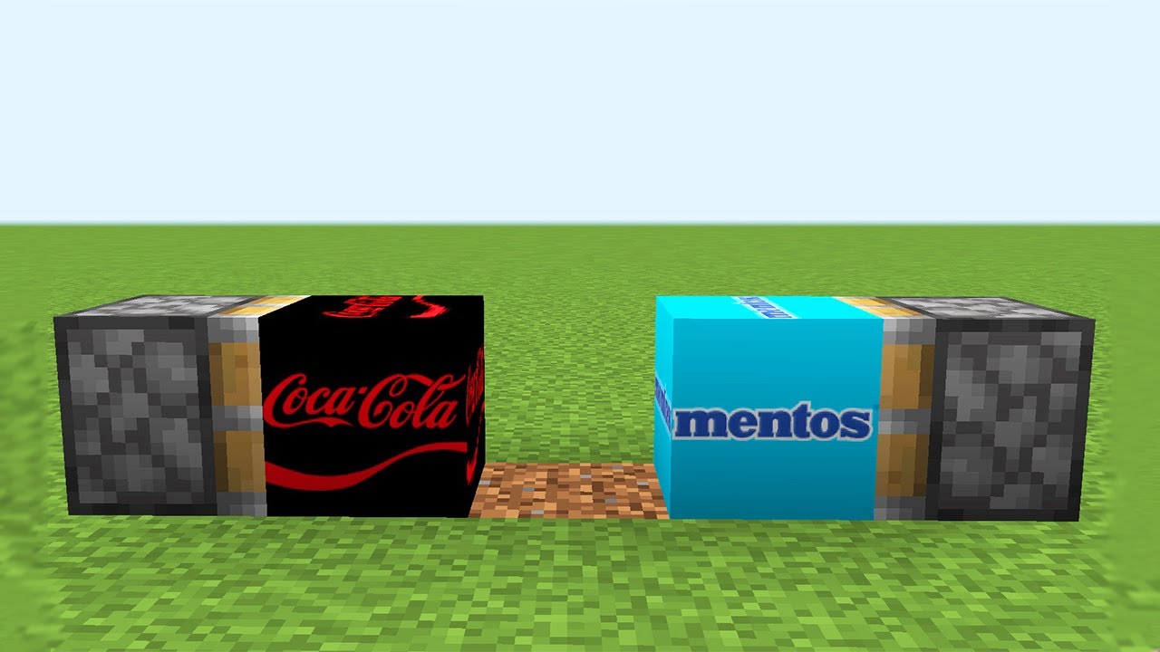What if Coca cola + Mentos in minecraft ?? - YouTube