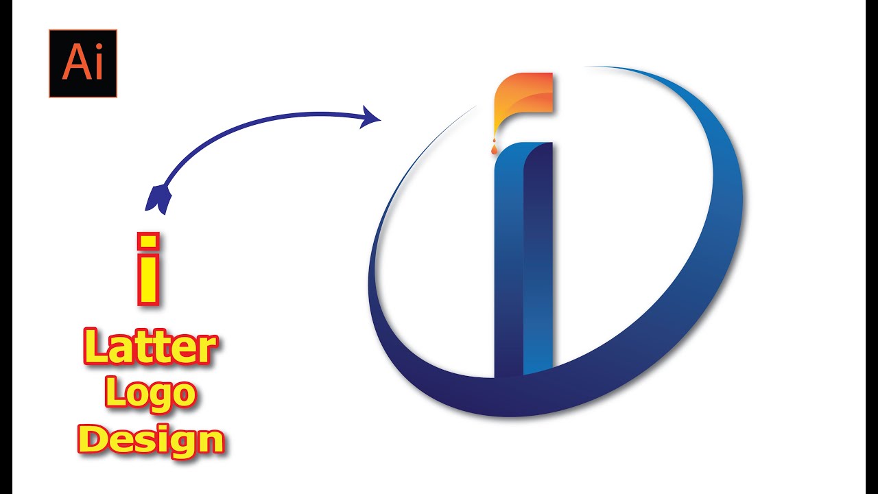 I letter logo icon design in Adobe Illustrator l Adobe illustrator ...