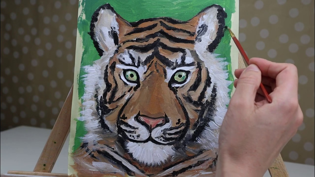 Easy Acrylic Painting Of Tiger For Beginners YouTube easy-acrylic-painting-of-tiger-for-beginners-youtube