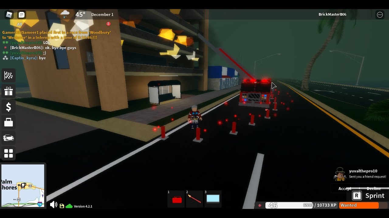 Drivng a fire truck in Ultimate Driving - YouTube