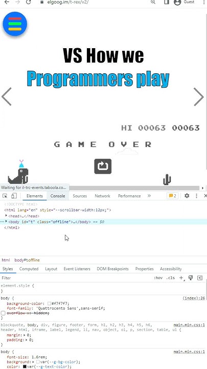 How Programmers Play the T-rex Game #shorts #programming #coding #code #javascript - YouTube