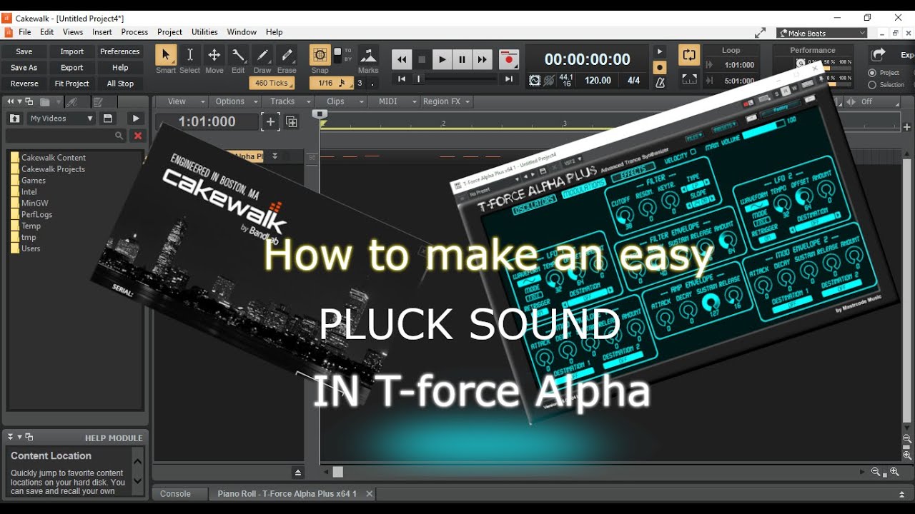 How to make an easy pluck sound in Cakewalk by bandlab (using T-force ...