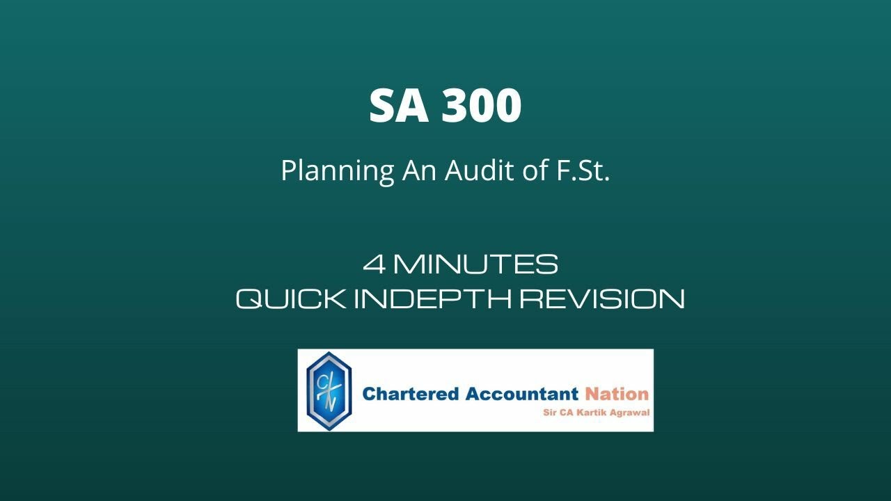 SA 300 (Planning an Audit) CA Final Standards On Audit Quick Revision ...
