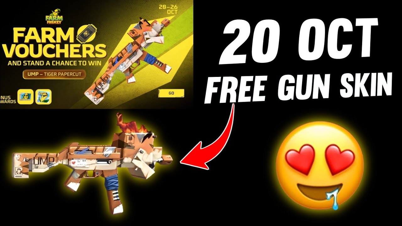 FREE TIGER PAPERCUT UPM GUN SKIN FREE FIRE | 20 OCT NEW EVENT FREE FIRE ...