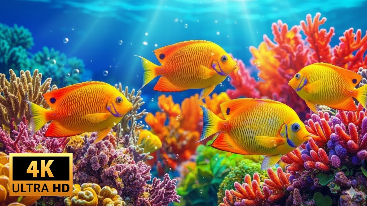 4K Aquarium: Stunning Sea Jellyfish & Coral Reef Fish for Relaxation ...