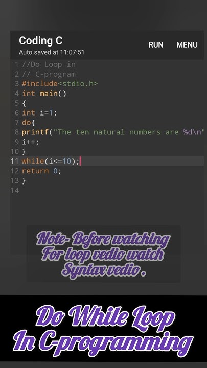 Do While Loop In C Programming With Example Dowhileloop Coding Cprogramming Youtube 