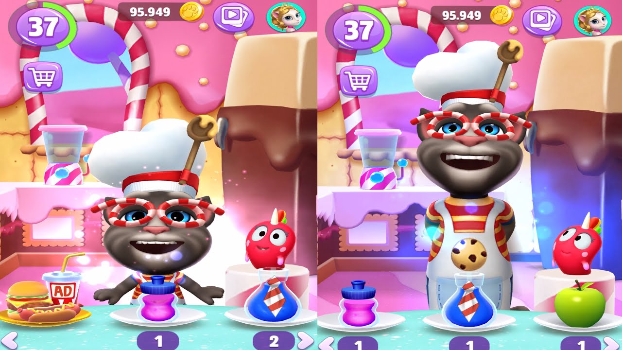 My Talking Tom 2 Baby Potion Vs My Talking Tom 2 Adult Potion - YouTube