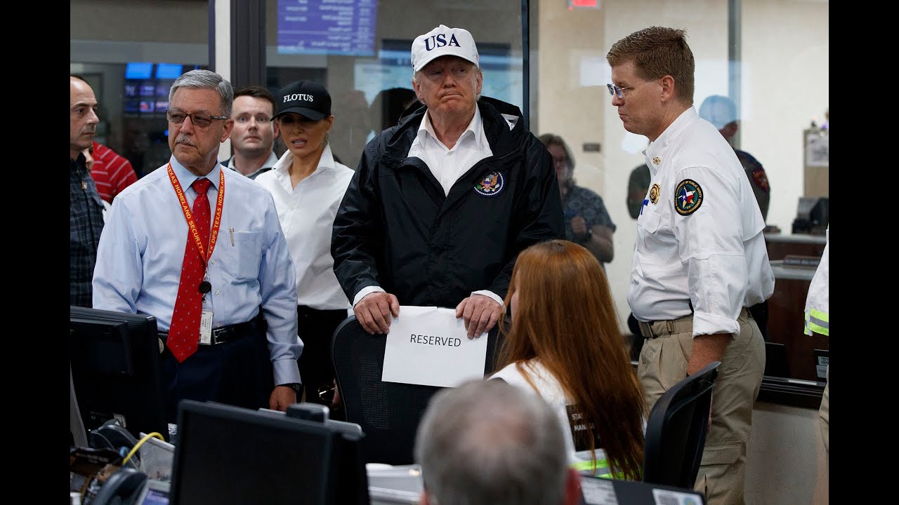 Trump in Austin, meets with Texas emergency officials on Harvey - YouTube