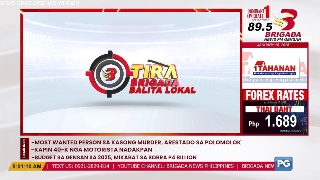 TIRA BRIGADA BALITA LOKAL | JANUARY 16, 2025 | KAUBAN SI JOEL EDUQUE UG JANE ALIDO - YouTube
