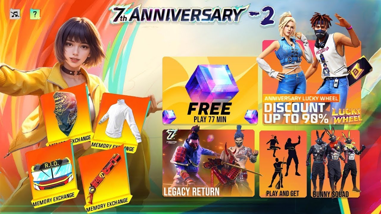 FREE FIRE 7TH ANNIVERSARY PHASE 2| FREE FIRE 7TH ANNIVERSARY - YouTube
