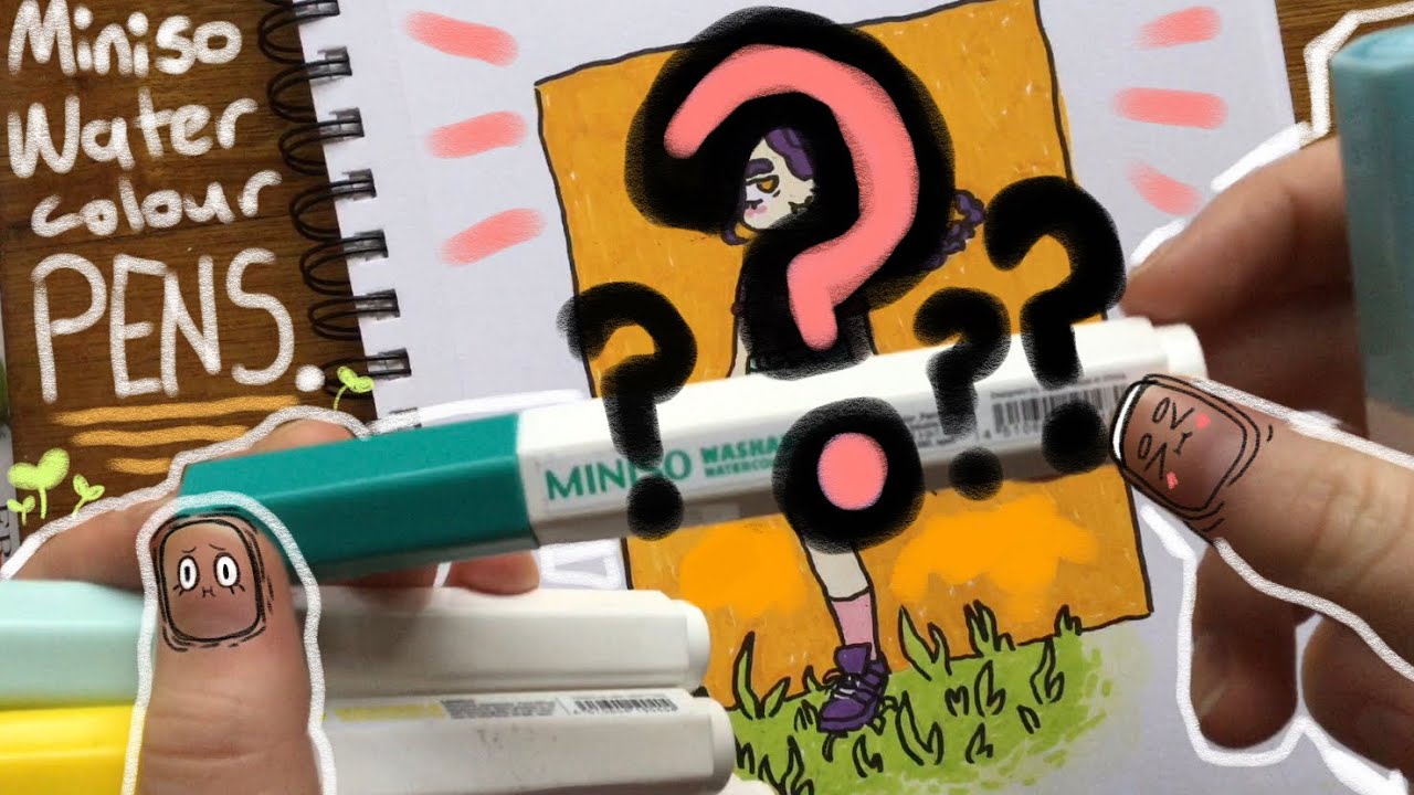 DRAWING WITH MINISO WATERCOLOUR PENS.....PLUS REVIEW? - YouTube